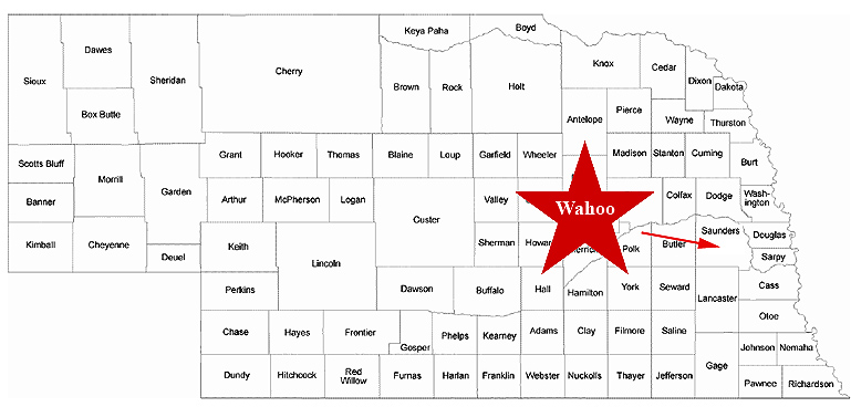 City of Wahoo - Location